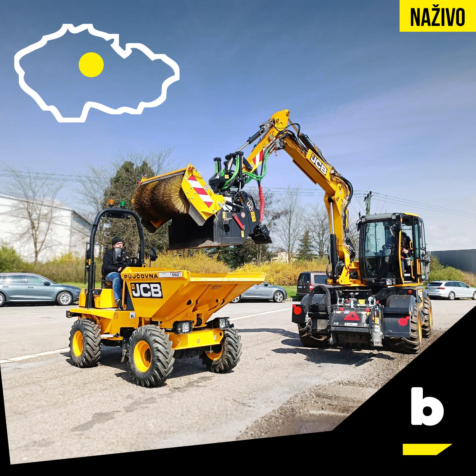 JCB Pothole Pro říznul do asfaltu přímo v areálu SÚS Pardubice / Naživo ...
